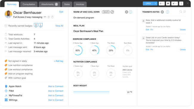 Features | ABC Trainerize Personal Training Software